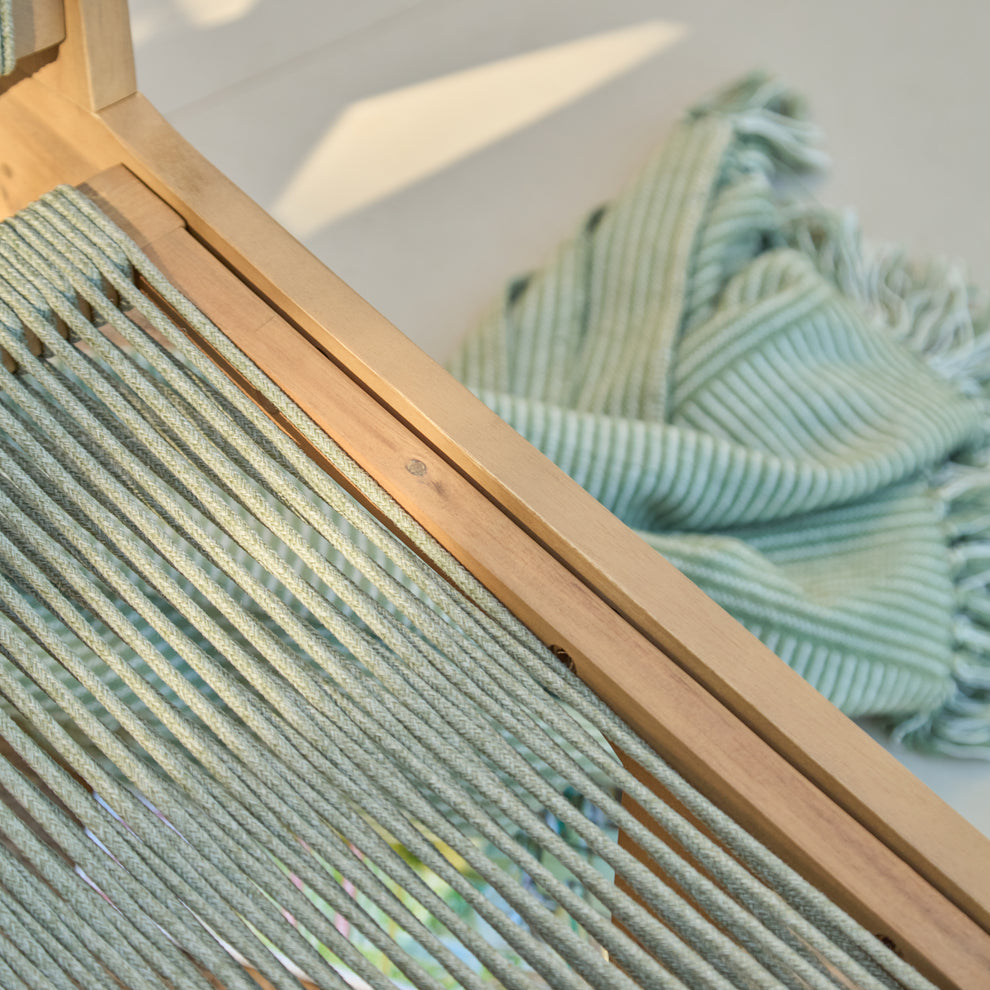 Seren White Acacia Occasional Garden Chair - Mottled Green Rope – Laura ...