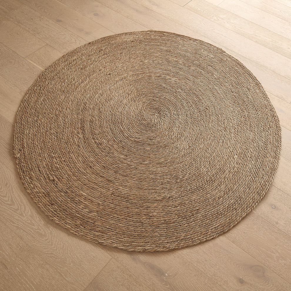Heaton 150cm Round Seagrass Rug - Natural – Laura James