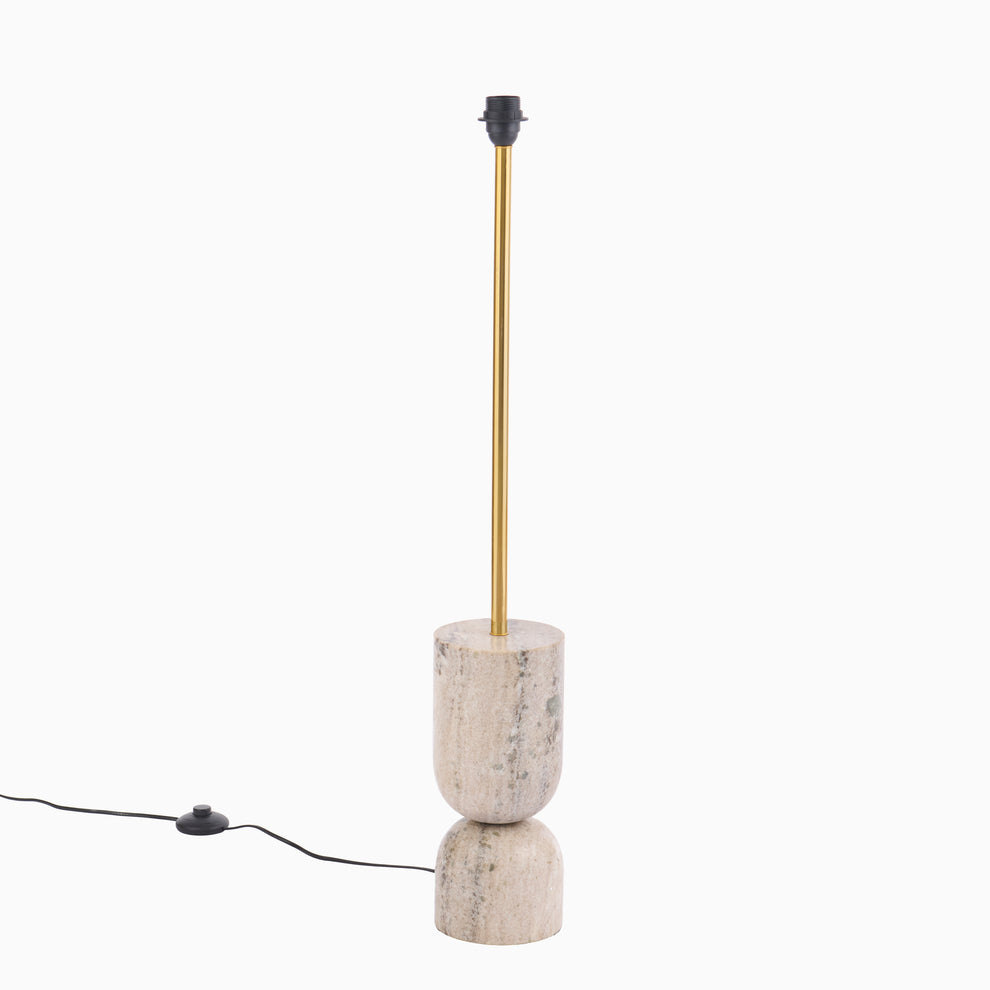 Tiree 97cm Taupe Marble Floor Lamp Base with Tiree 30cm Tall Lamp Shad ...