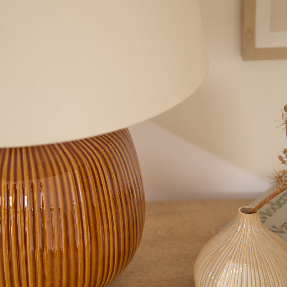 Tongham 31cm Ceramic Lamp Base - Saffron Yellow – Laura James