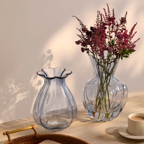 Verona 20cm Glass Vase - Cornflower Blue – Laura James
