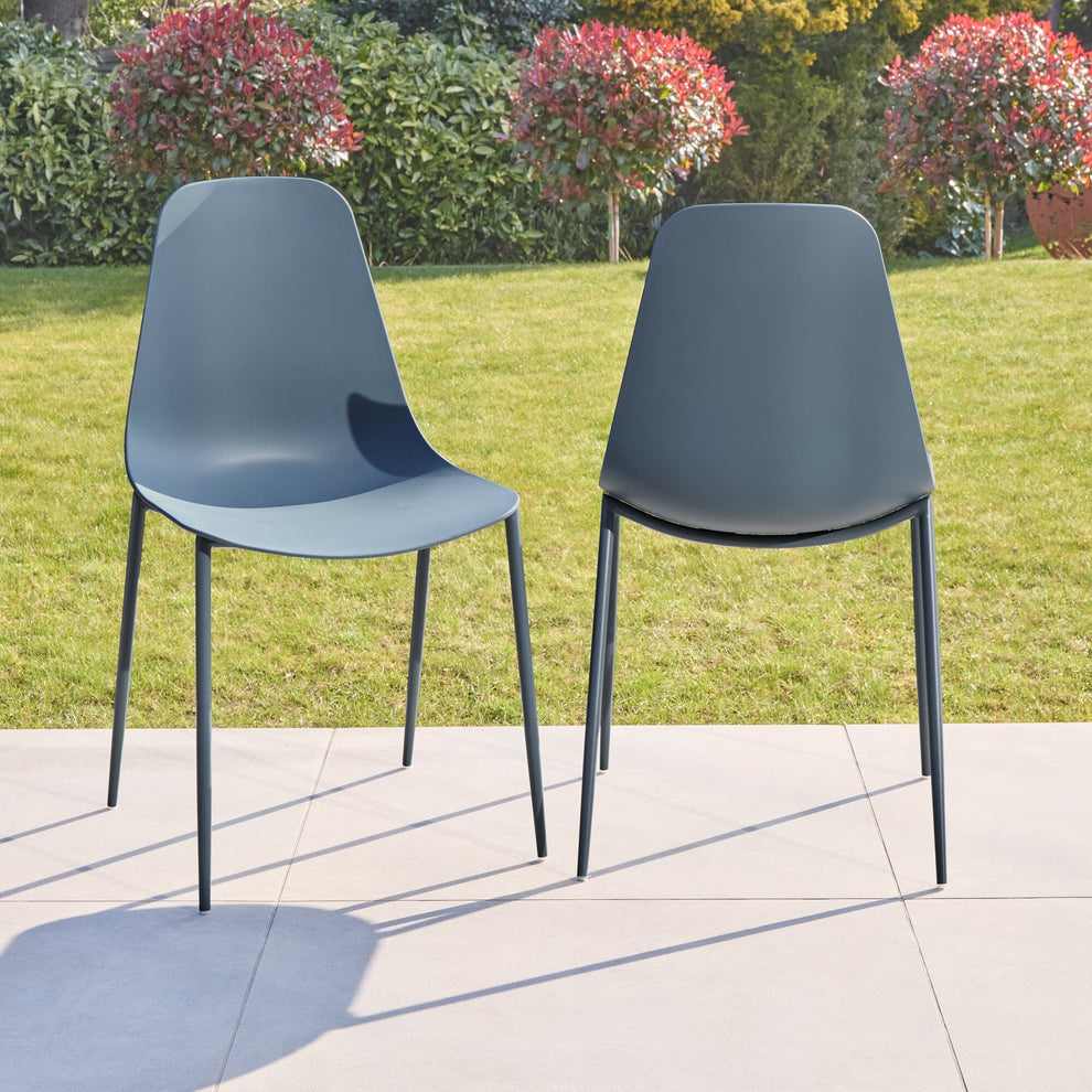 Wren Denim Blue Garden Chairs - Set of 2 – Laura James