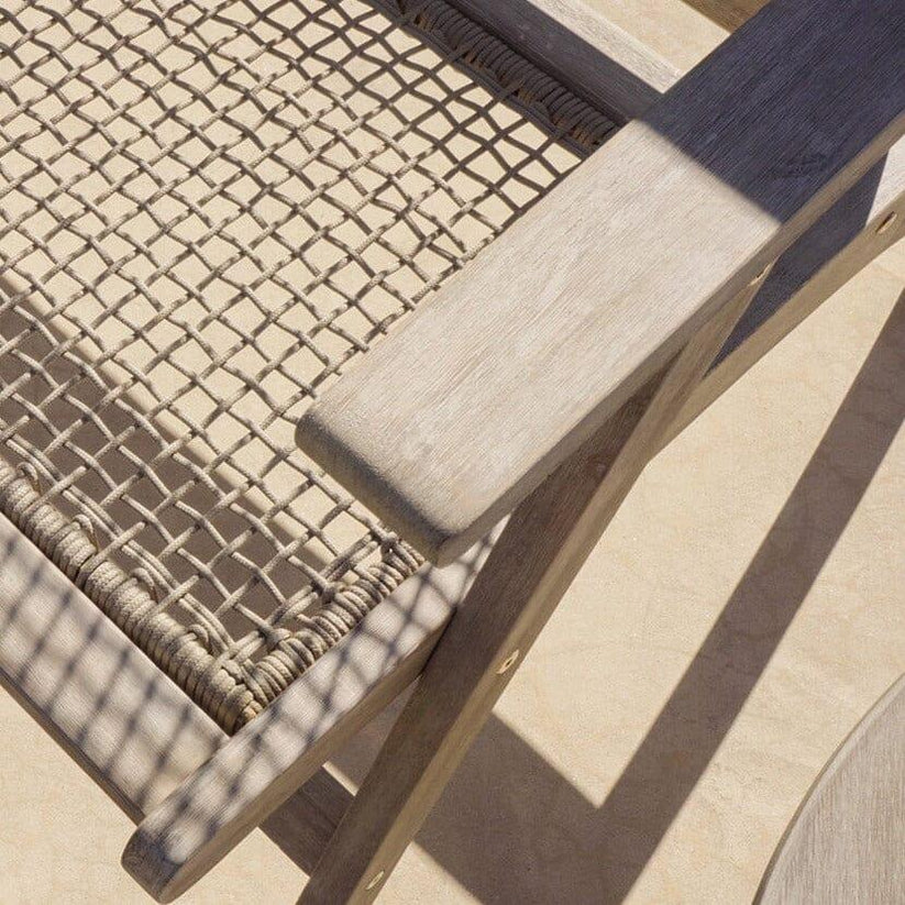 Akira Outdoor Wooden Rope Folding Bench - Laura James