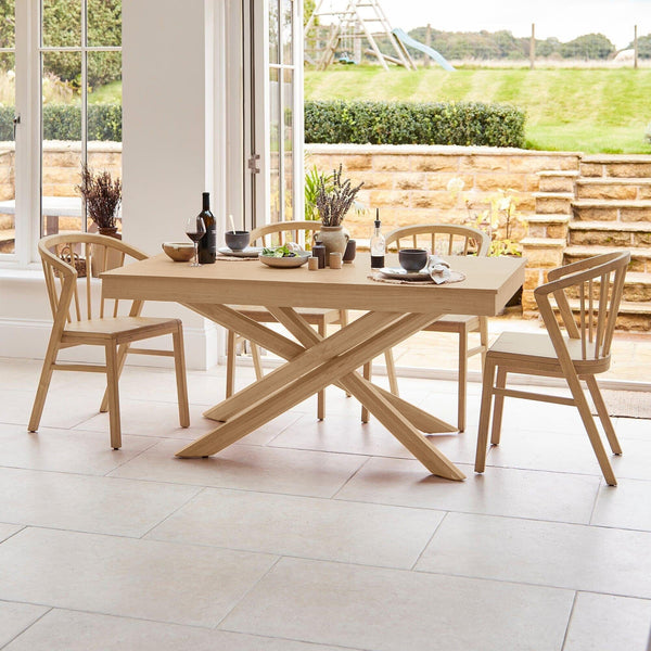 Amelia Pale Oak Wood Dining Table with Pale Oak Legs - Laura James
