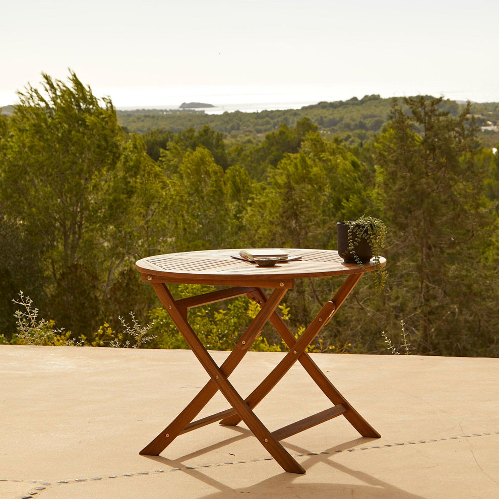 Ashby 4 Seater Wooden Round Folding Dining Table - Laura James