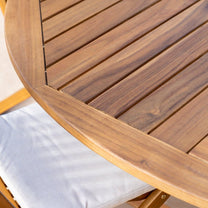 Ashby 4 Seater Wooden Round Folding Dining Table - Laura James