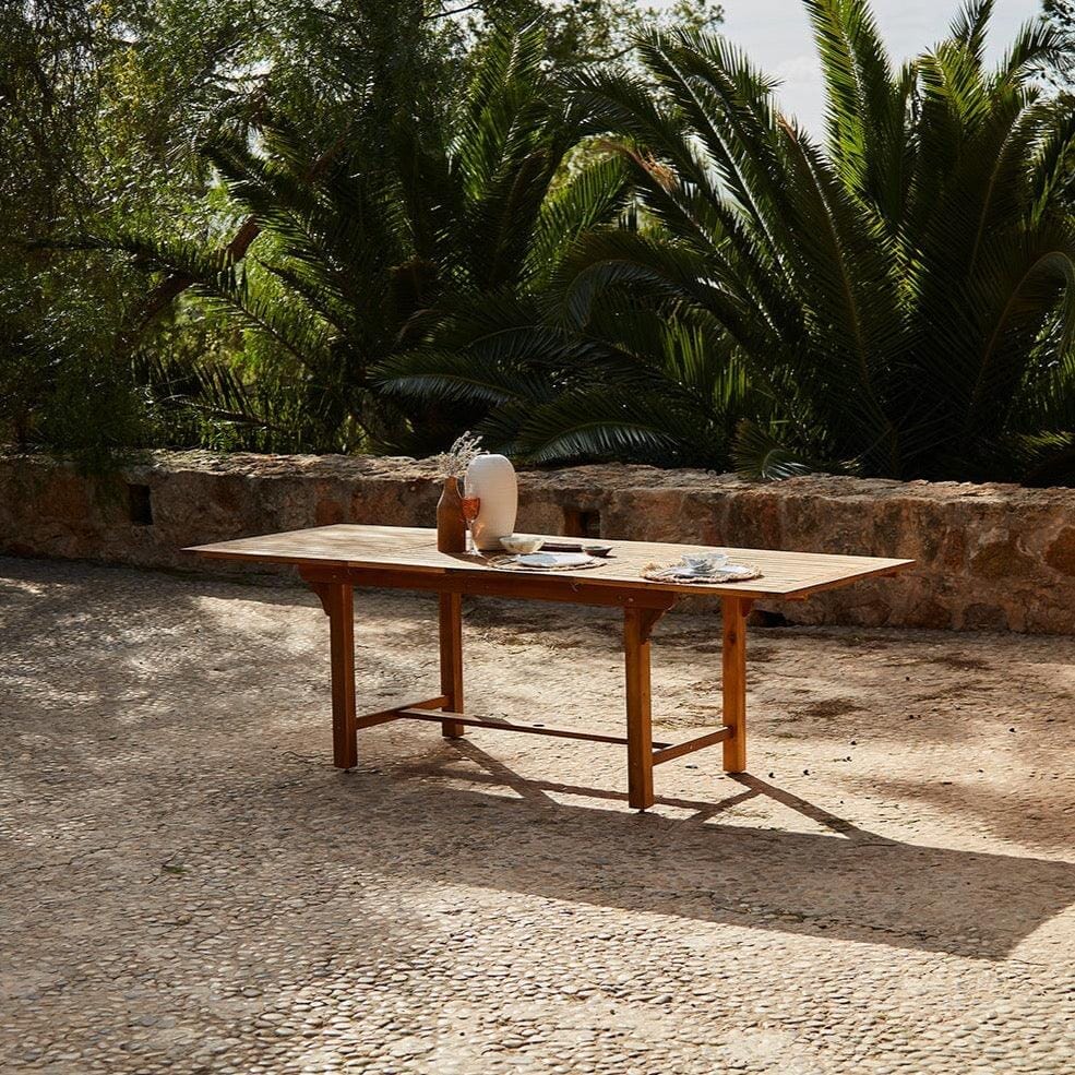 Aspen 6 Seater Wooden Extendable Garden Dining Set with Cream Parasol ...