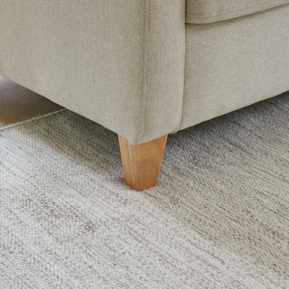 Ava Right Chaise Corner Sofa - Sand with Pale Oak Legs - Laura James