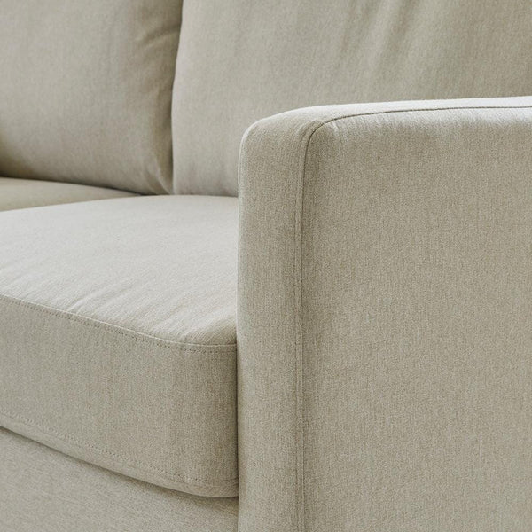 Ava Left Chaise Corner Sofa - Sand with Pale Oak Legs - Laura James