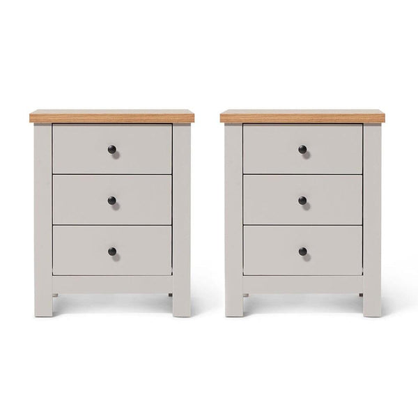 Bampton Grey Chest of 3 Drawers - Set of 2 - Laura James