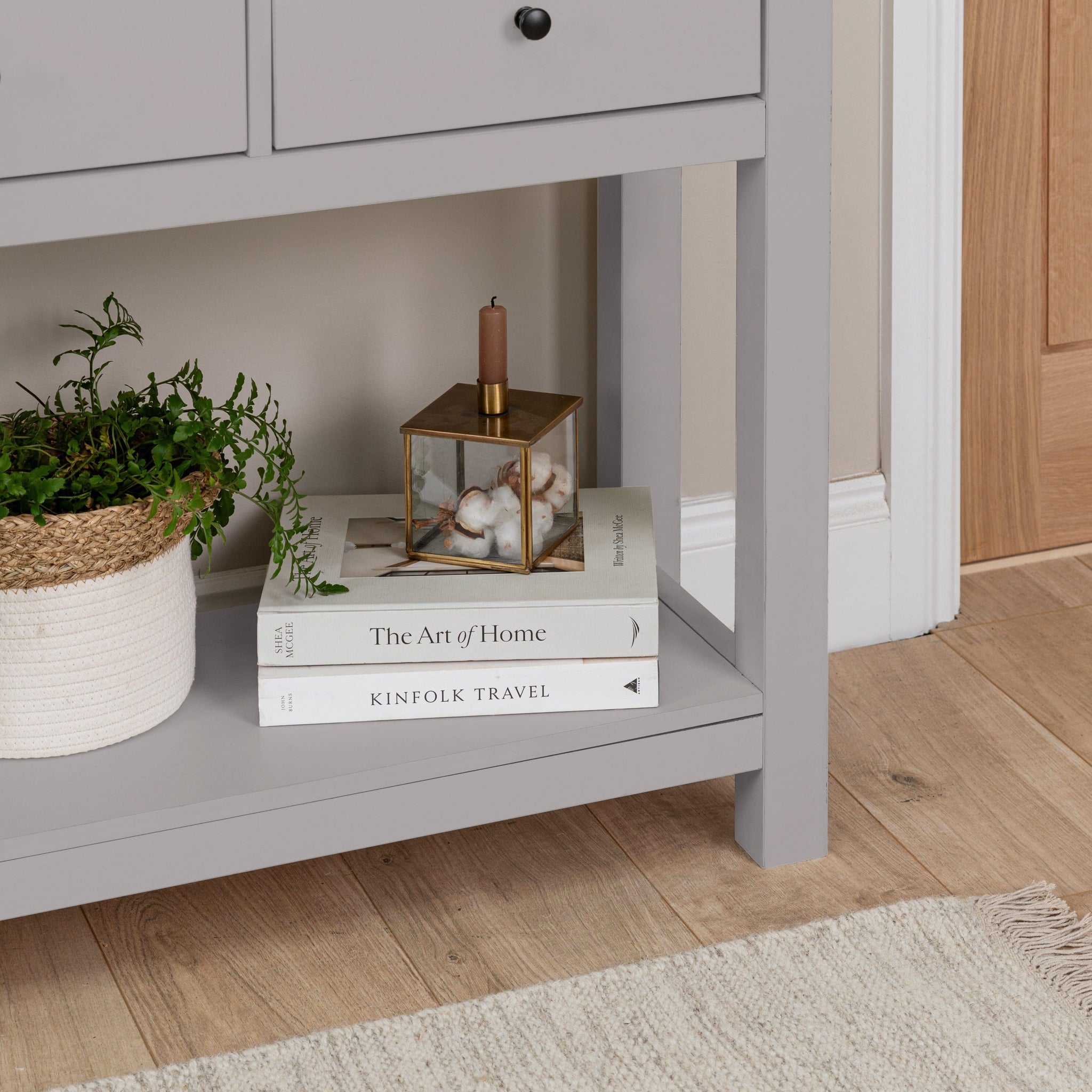 Bampton 3 Drawer Console Table - Stone Grey - Laura James