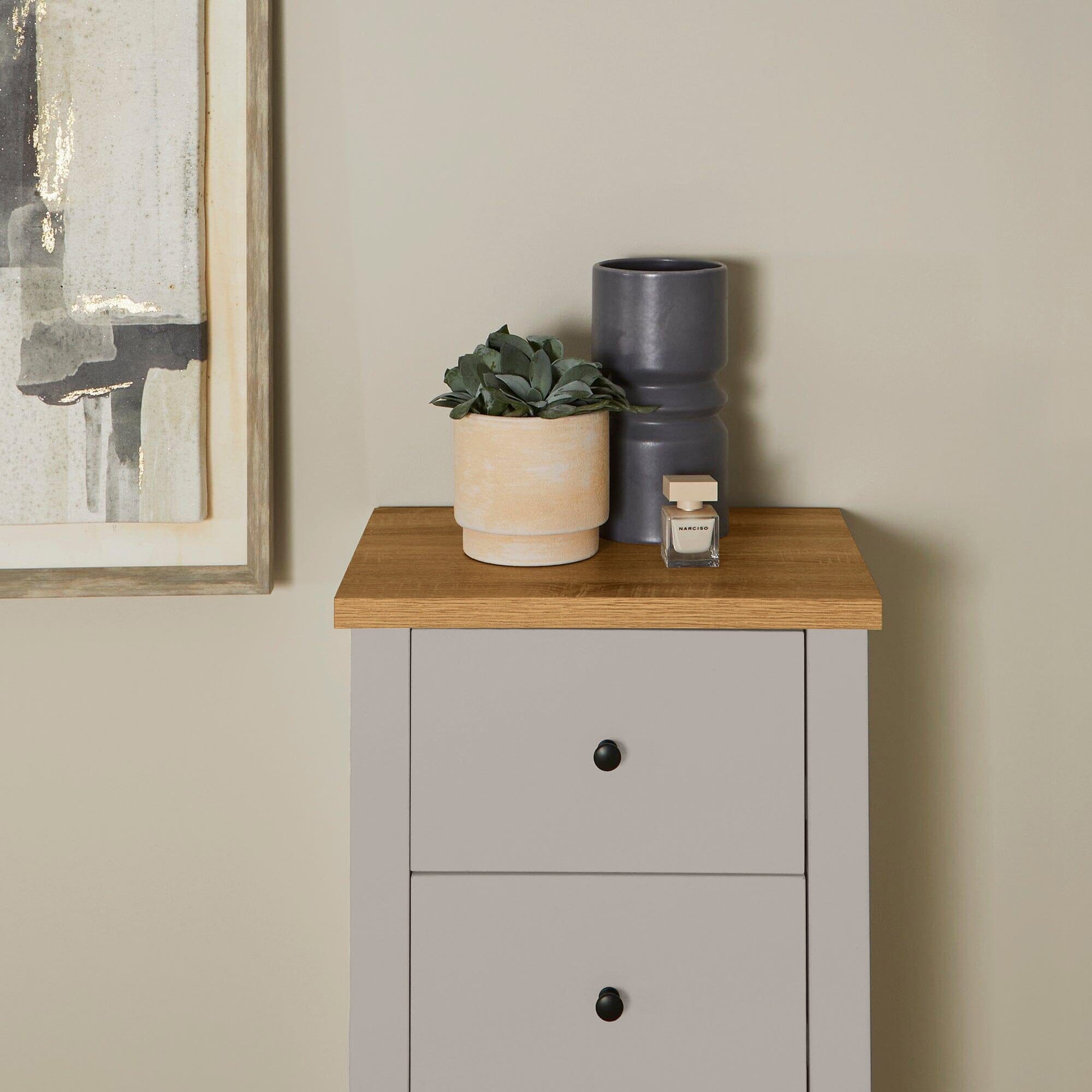 Bampton Stone Grey Tallboy Chest of Drawers Grey - Laura James