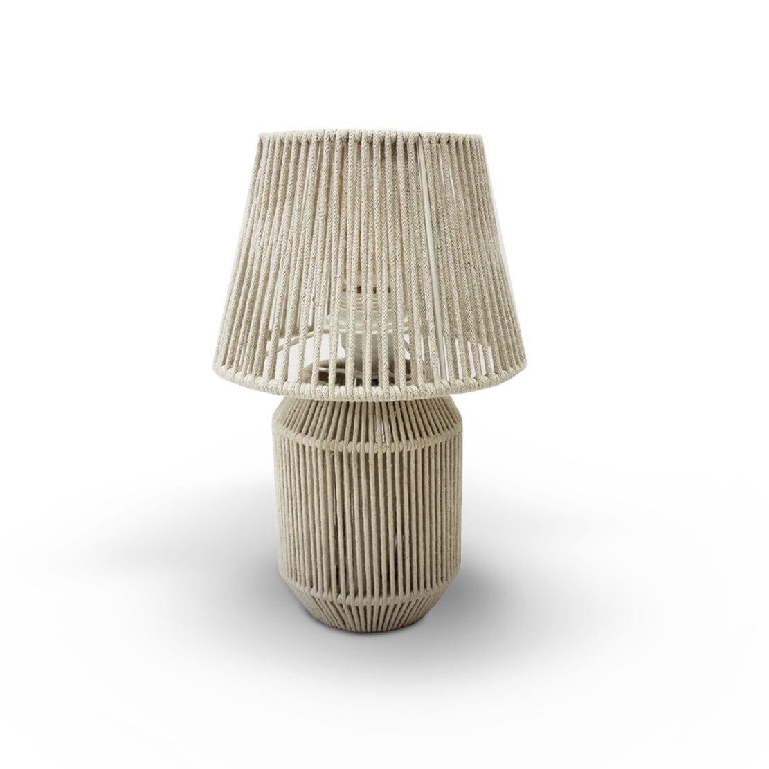 Bari White Cotton String Table Lamp - Laura James
