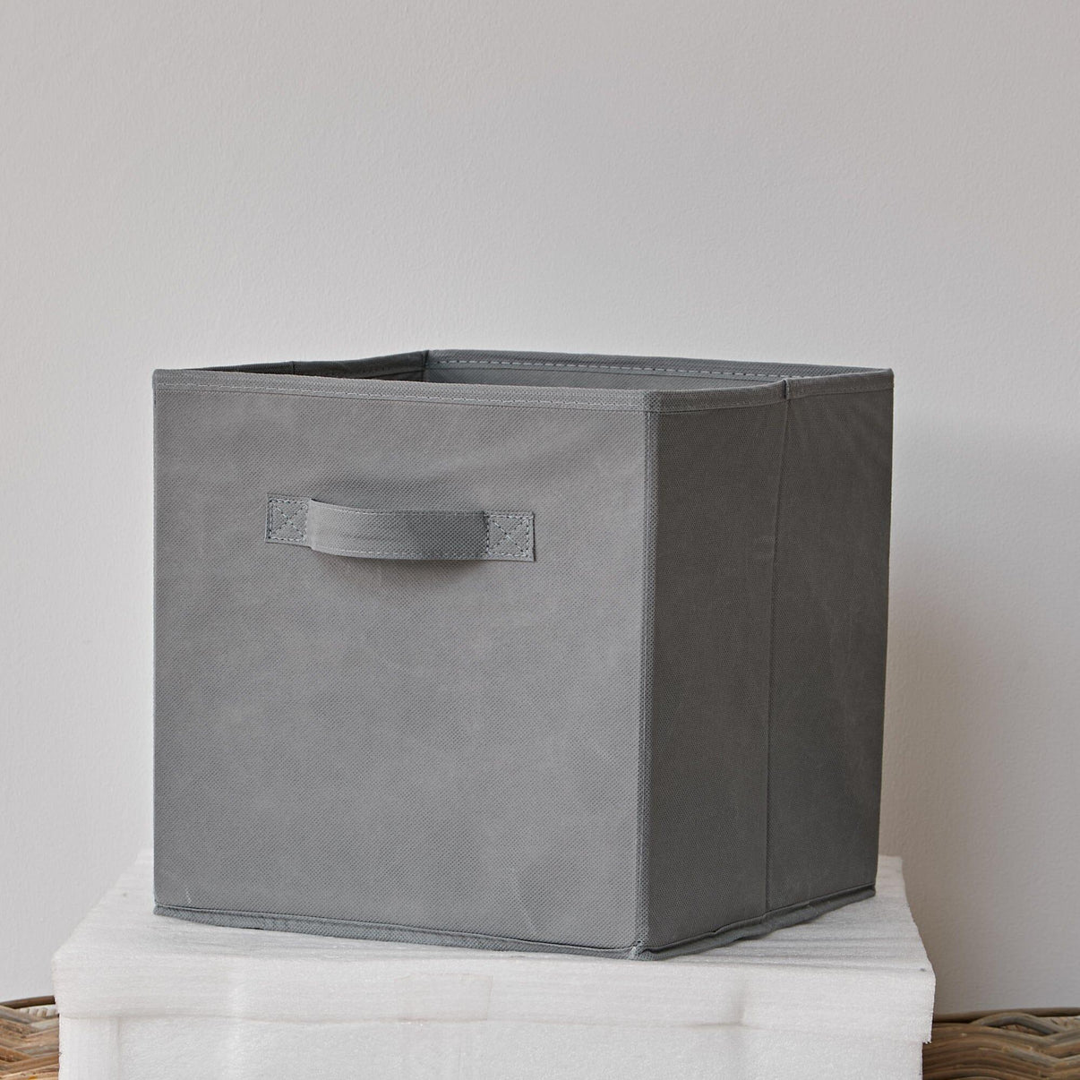 Cara fabric cube storage box - large - grey – Laura James