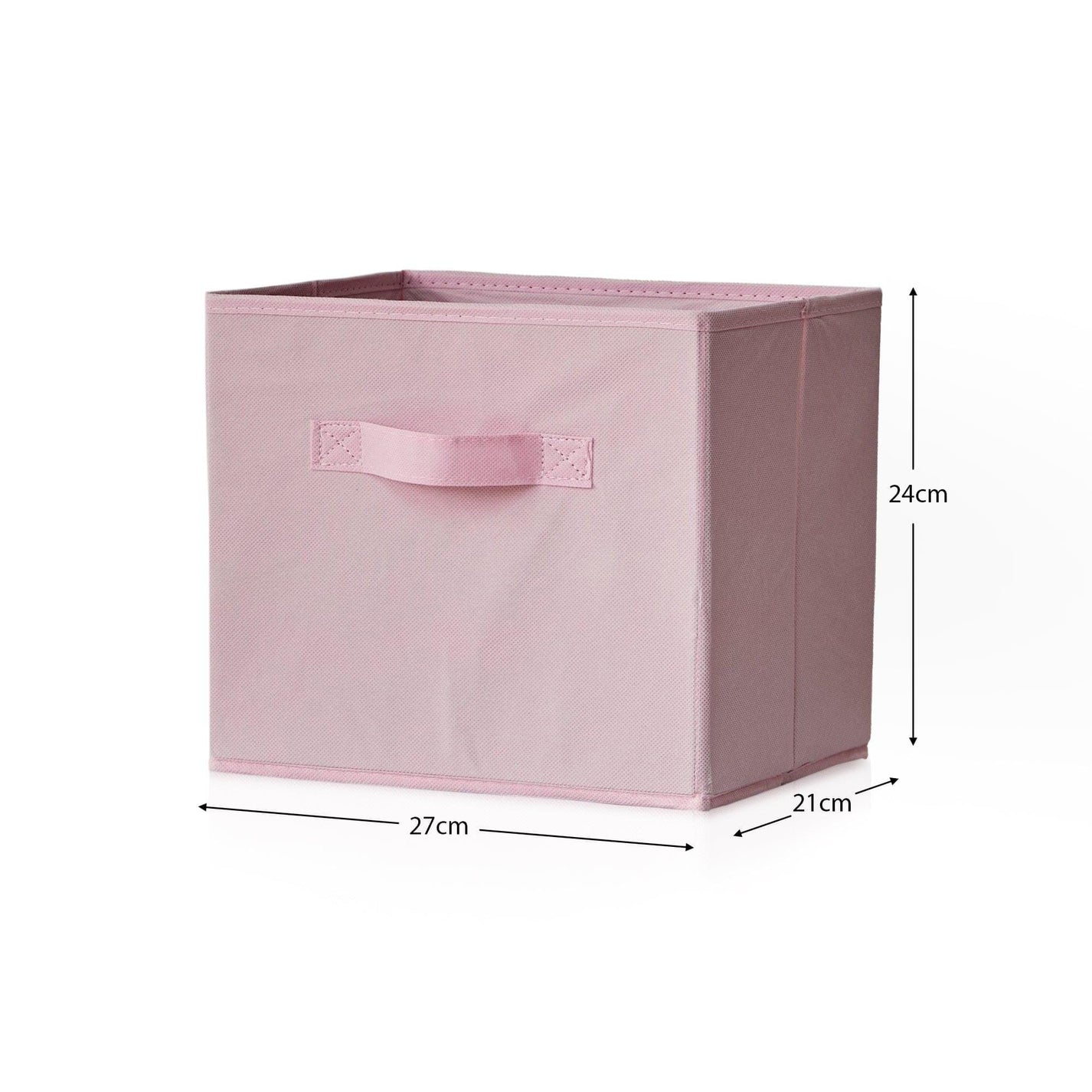 Cara Fabric Cube Storage Box - Small - Bright Pink – Laura James