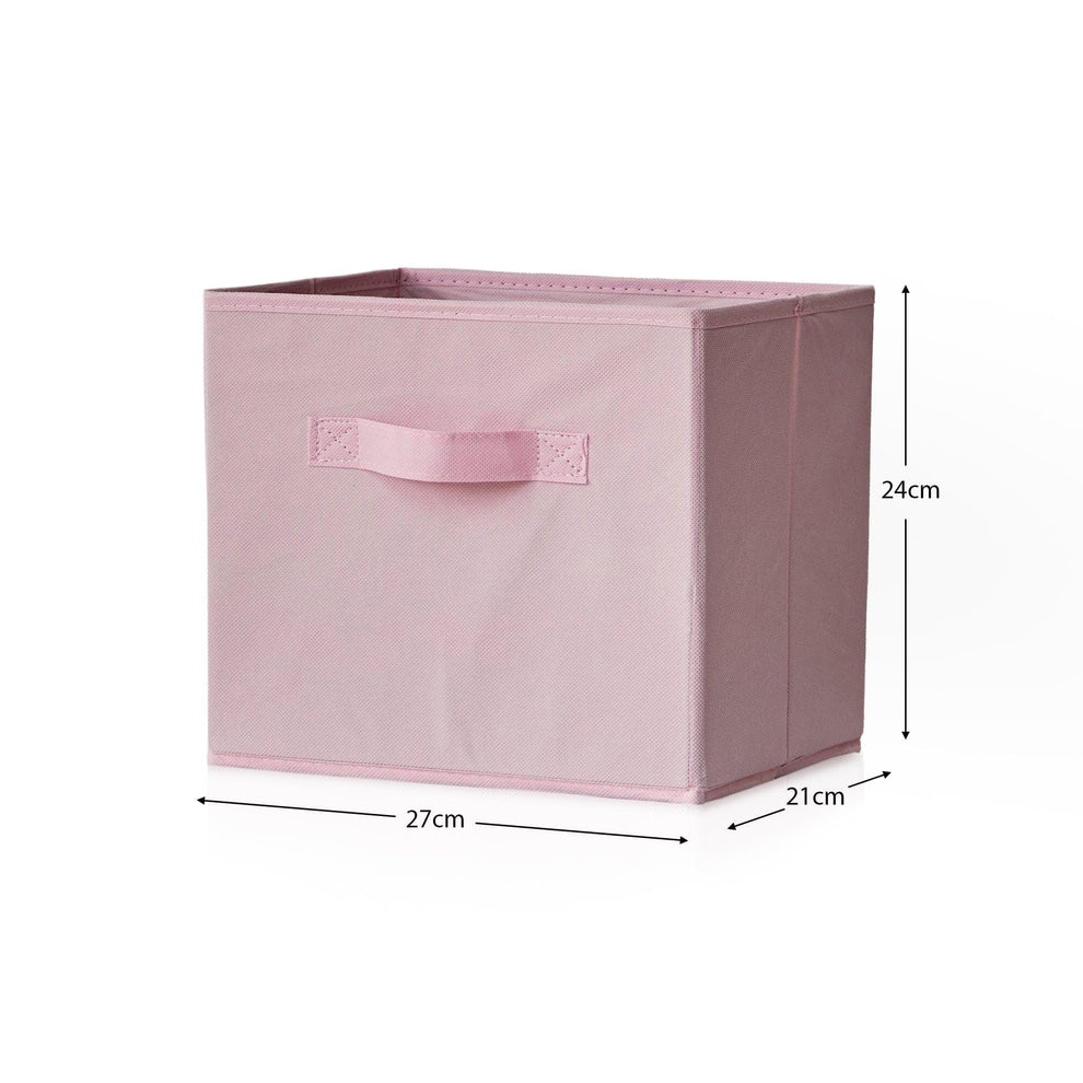 Cara Fabric Cube Storage Box - Small - Bright Pink – Laura James