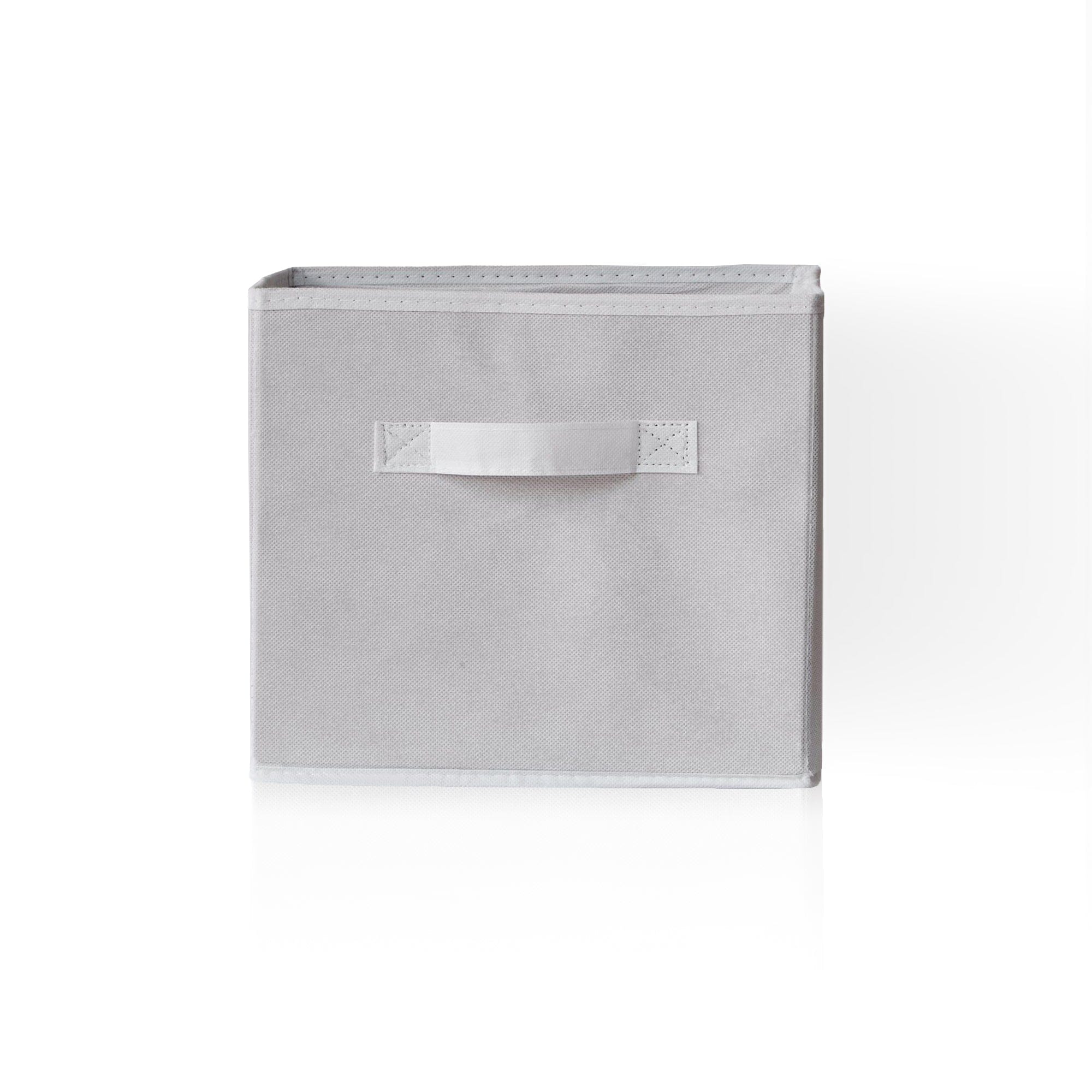 Cara Fabric Cube Storage Box Small White Laura James