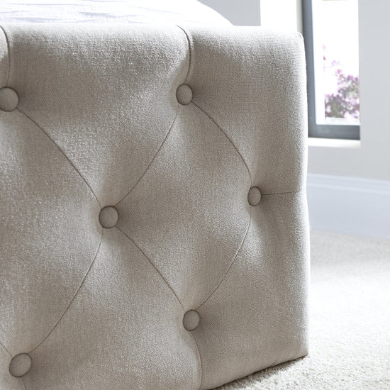 Cavill Soft Beige Fabric Double Bed - Laura James