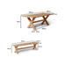 Charlotte 190cm Dining Table with 2 150cm Dining Benches - Pale Oak ...