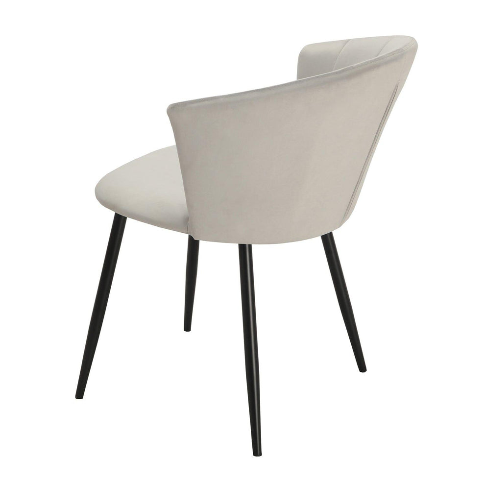 Cleo Grey Velvet Dining Chair with Black Legs - Laura James