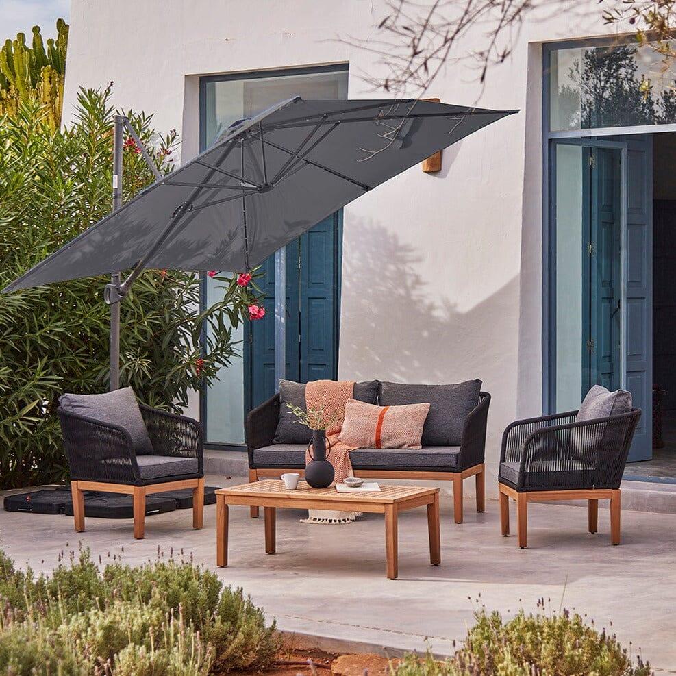 Eaden Black Rope Garden Conversation Set - Laura James