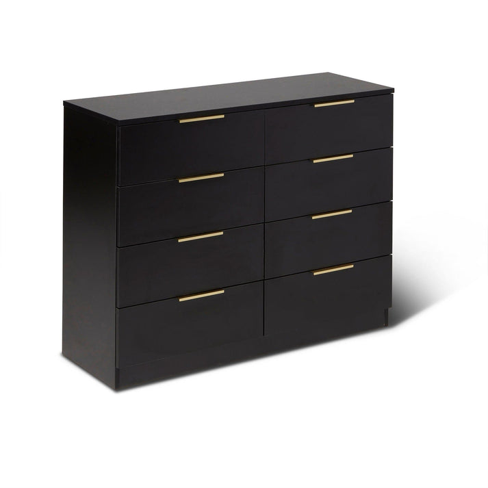 Essie 8 Drawer Chest of Drawers - Black – Laura James