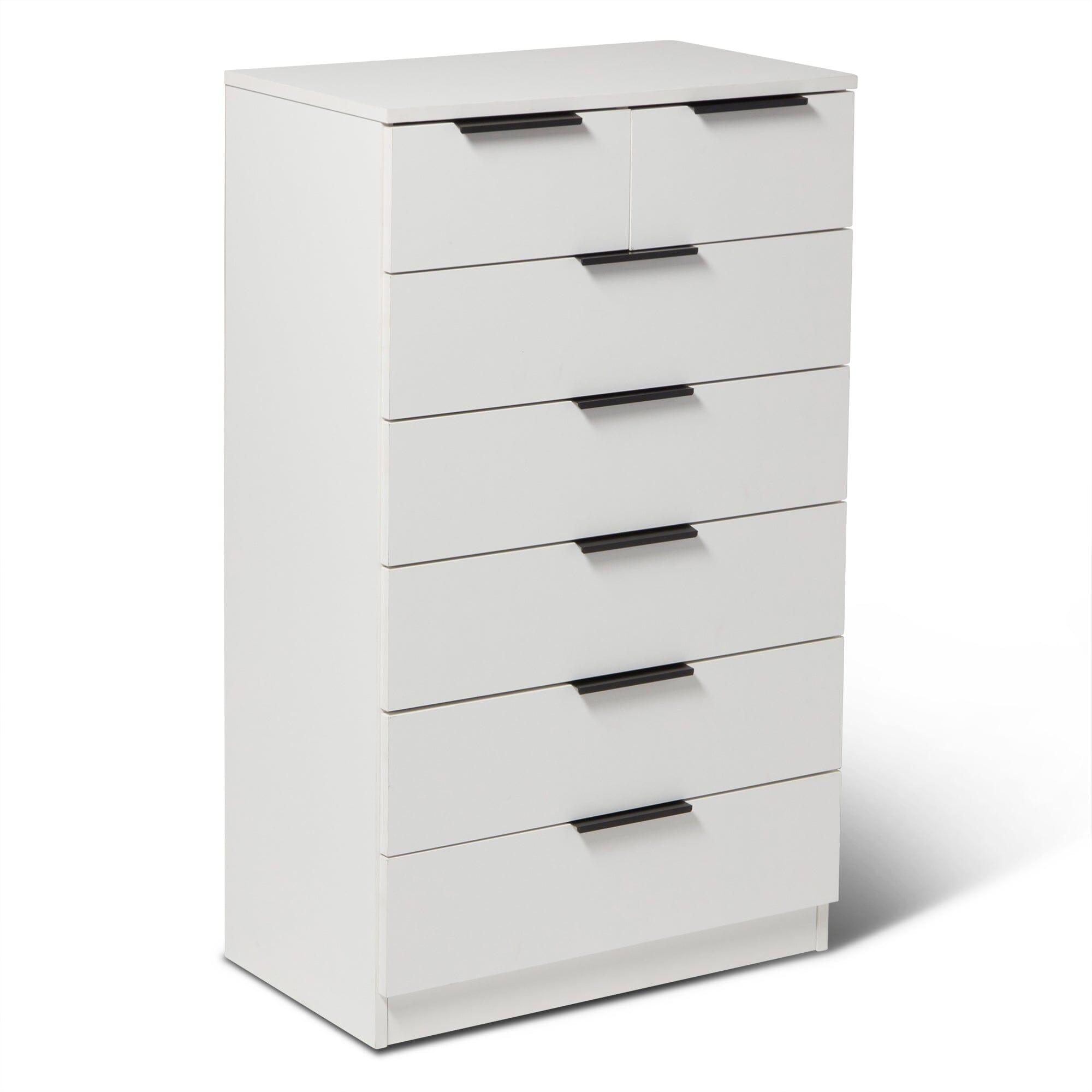 Essie Tall 7 Drawer Chest of Drawers - White – Laura James