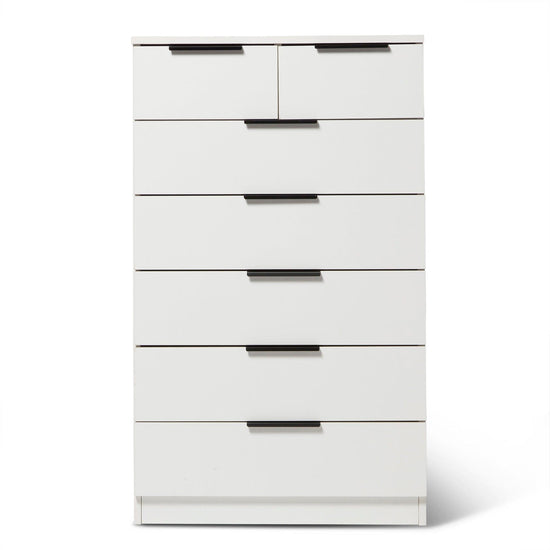 Essie Tall 7 Drawer Chest of Drawers - White – Laura James