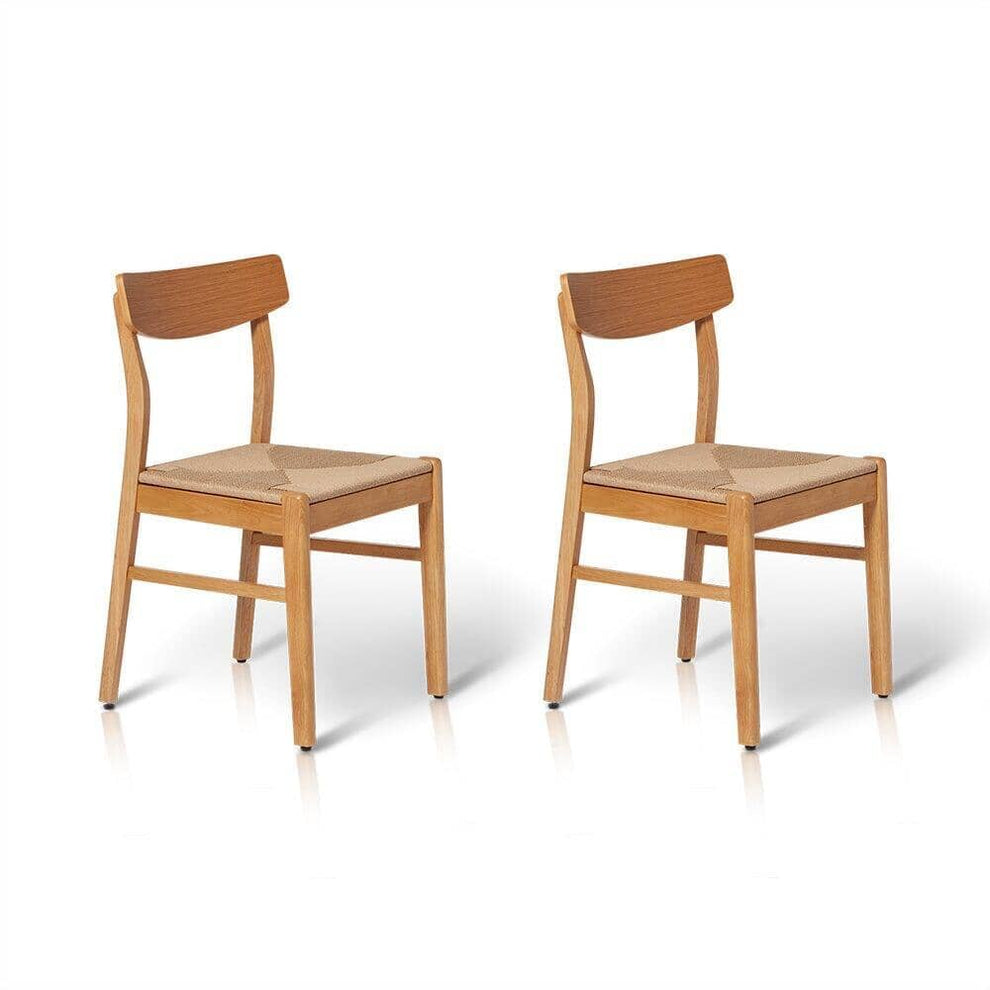 Willow Pale Oak Dining Table Set - 4 Seater - Faye Pale Oak Dining Cha ...