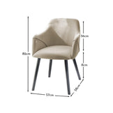 Freya Oatmeal Dining Room Armchair - Black Legs - Laura James