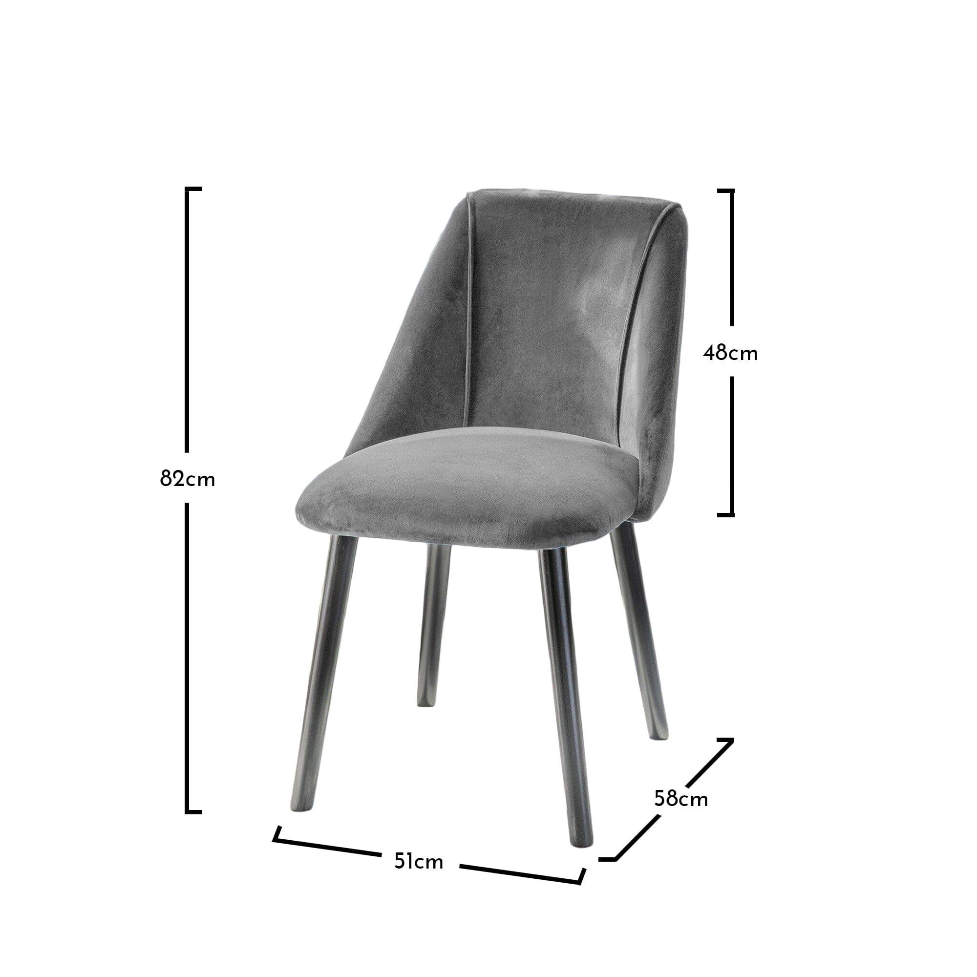 Freya Grey Dining Chairs with Black Legs - Laura James