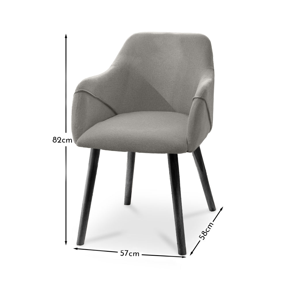 Freya Fossil Dining Room Armchair - Black Legs - Laura James
