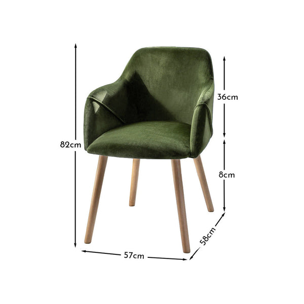Freya Fern Green Armchairs with Whitewash Legs - Laura James