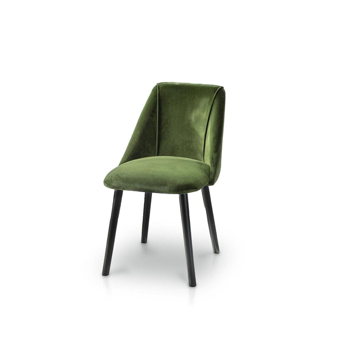 Freya Green Velvet Dining Chair - Set Of 2 - Black Oak Legs - Laura James