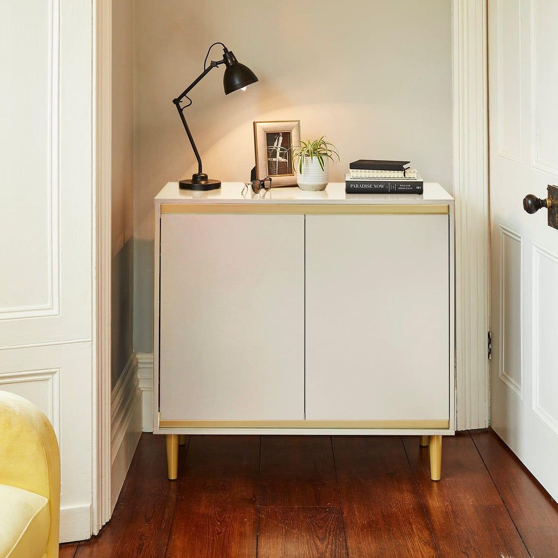 Iliana White & Gold Sideboard - Laura James
