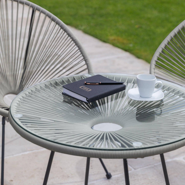 Indra Grey Rope Bistro Set - Laura James