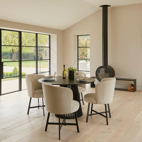 Jacob dining chairs - set of 2 - sand and black - Laura James