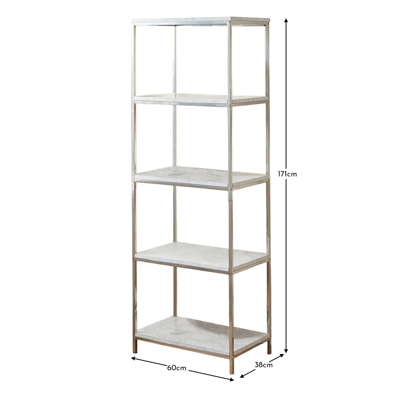 OUTLET - Jay Marble and Chrome Tall Bookcase – Laura James