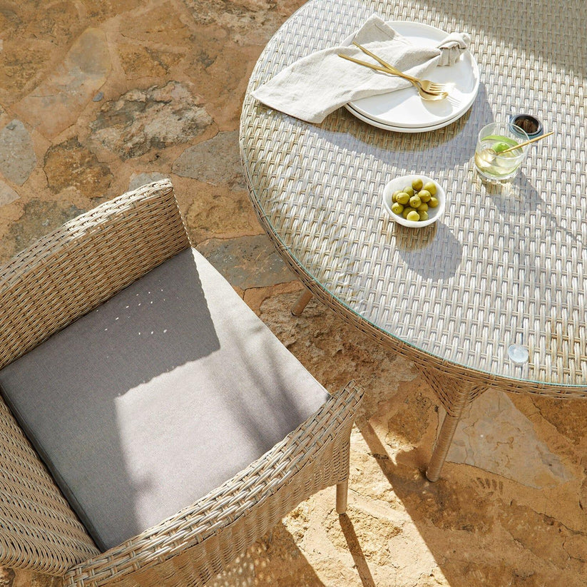 Kemble 2 Seater Rattan Bistro Outdoor Dining Set in Natural Brown ...