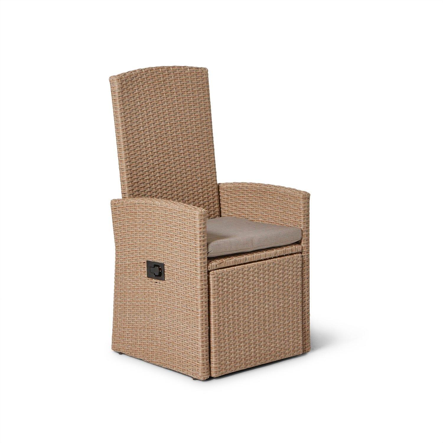 Kemble/Marston Natural Rattan Outdoor Reclining Garden Chair - Laura James