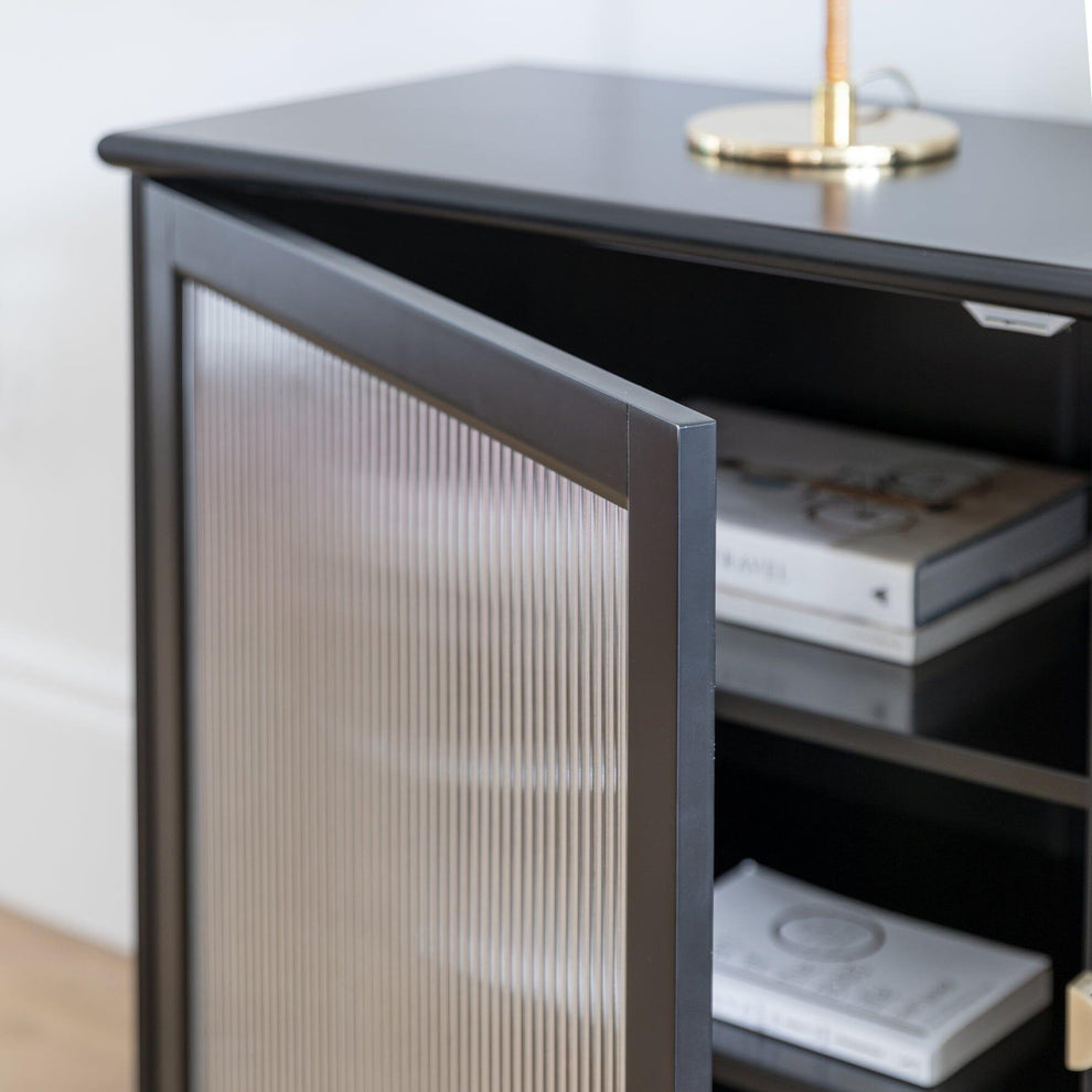 Lua Large 2 Door Sideboard in Noir Black - Laura James