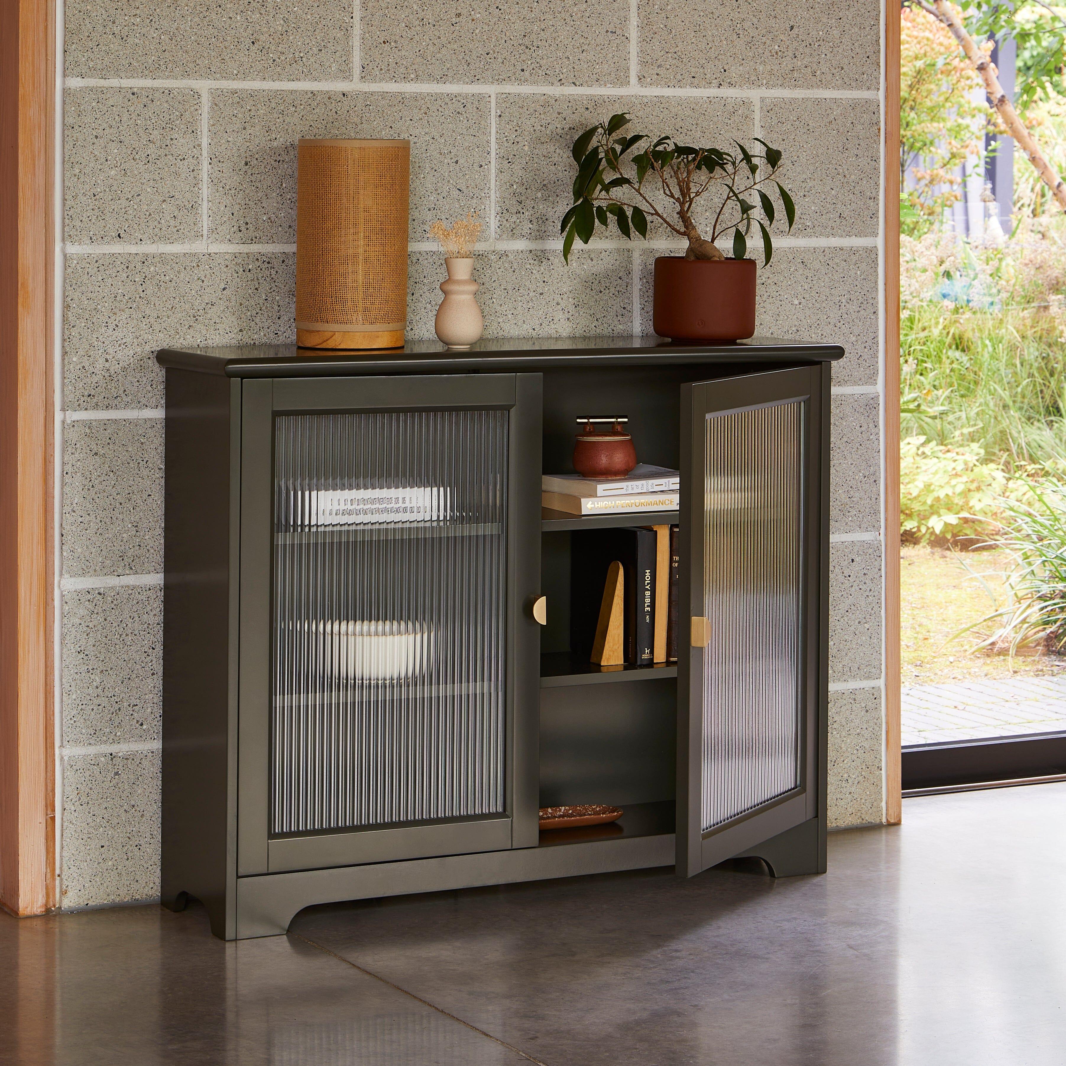 Lua Narrow 2 Door Sideboard in Fir Green Laura James