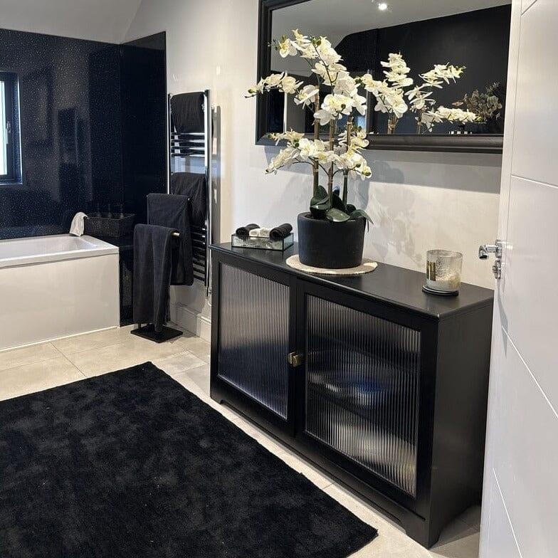 Lua Narrow 2 Door Sideboard in Noir Black - Laura James