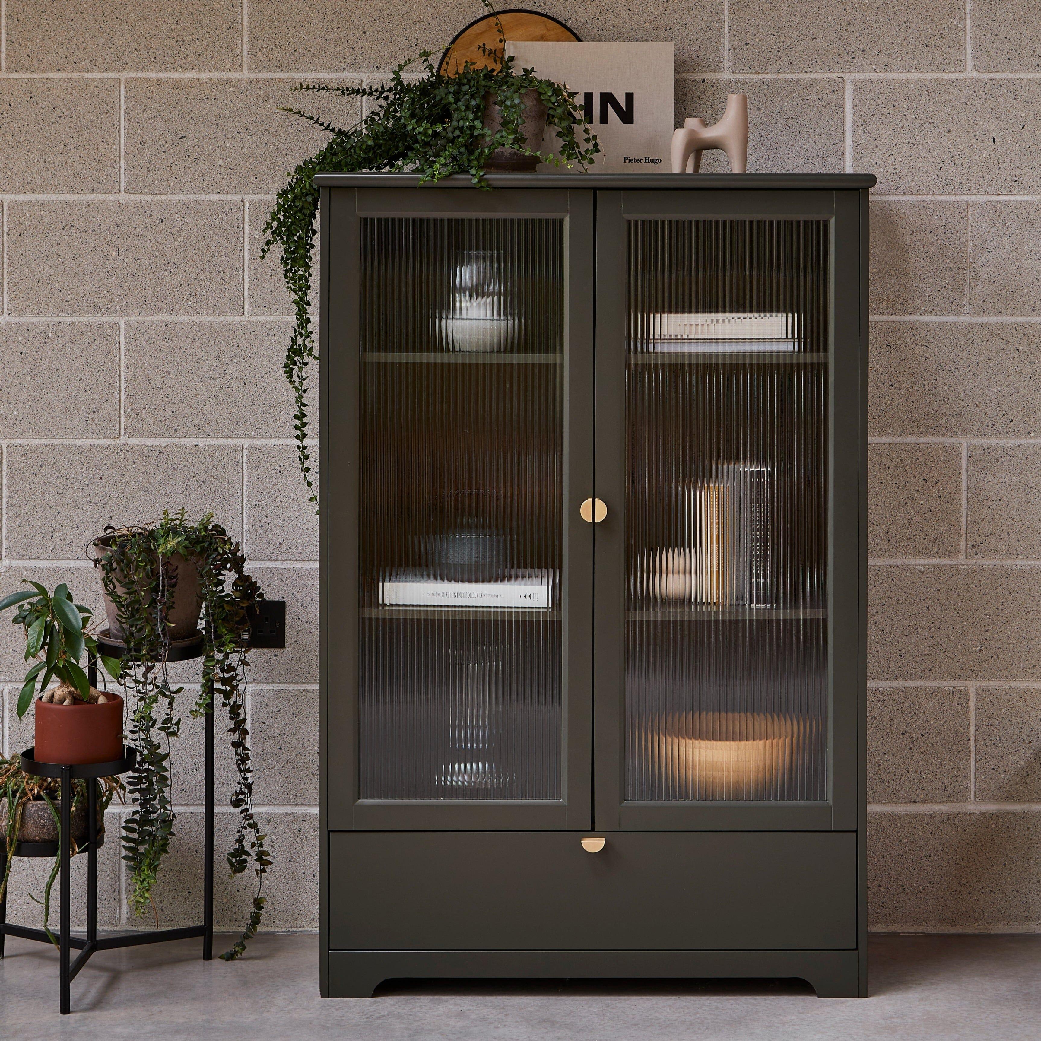 Lua Tall Cabinet in Fir Green Laura James