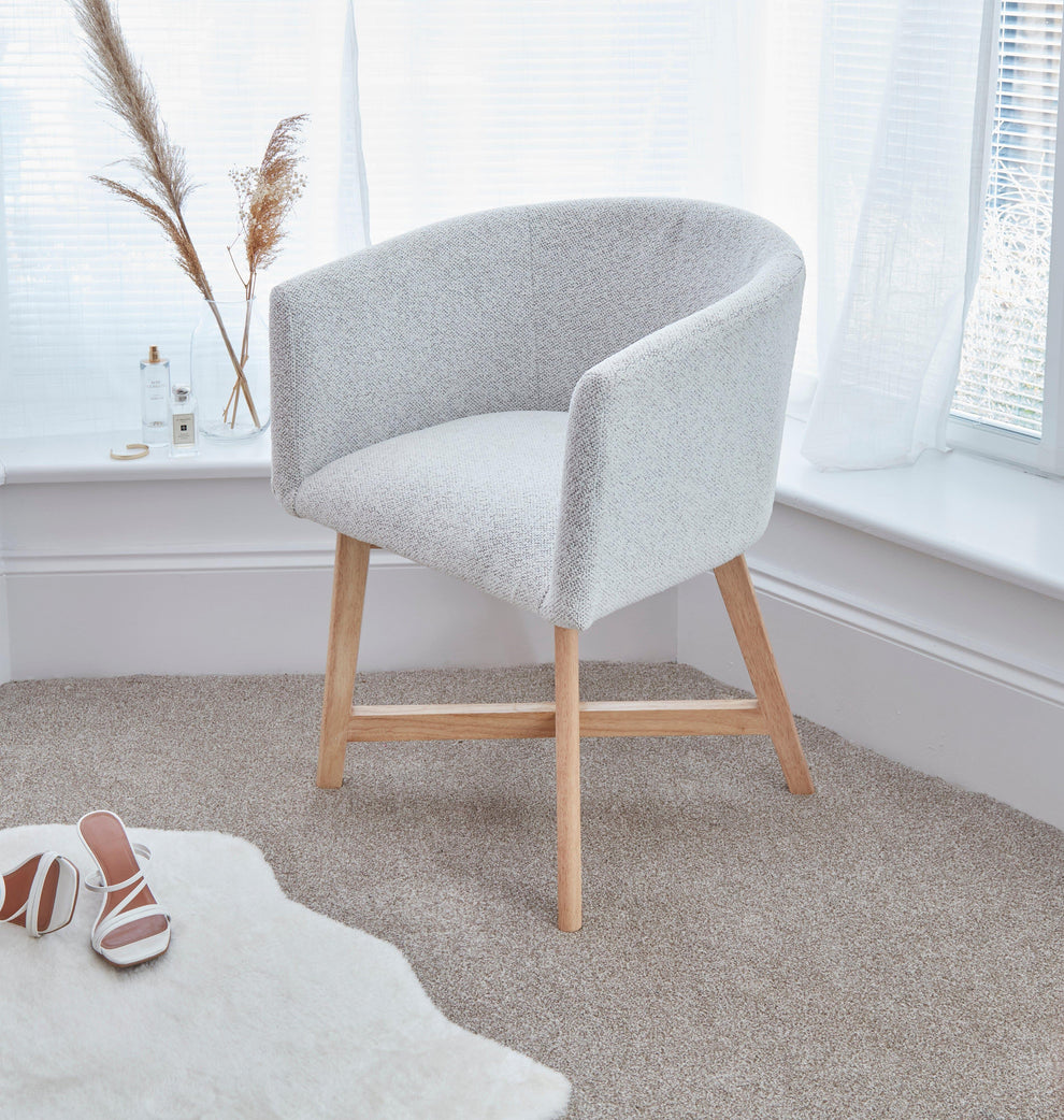 Magnus dining chair - set of 2 - dove grey and pale oak - Laura James