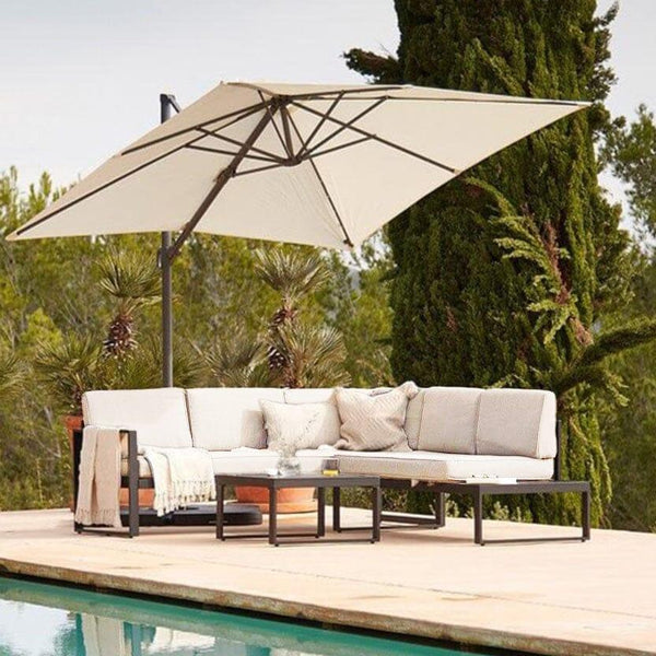 Maia 5 Seater Garden Interchangeable Sofa Set - Black - Cream LED ...