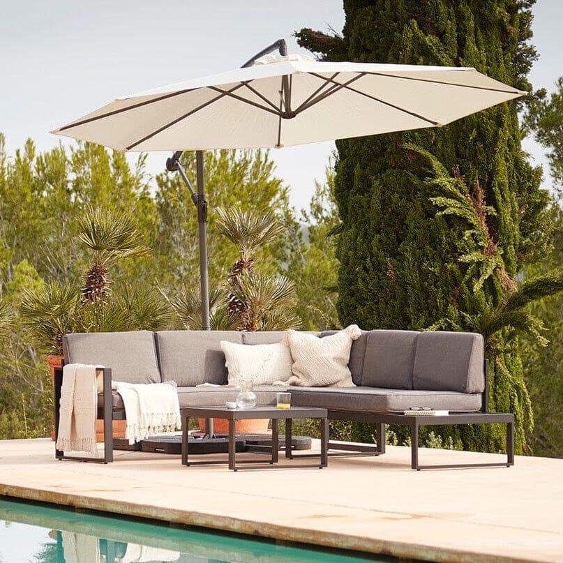 Maia 5 Seater Garden Interchangeable Sofa Set with Cream Lean Over Par ...
