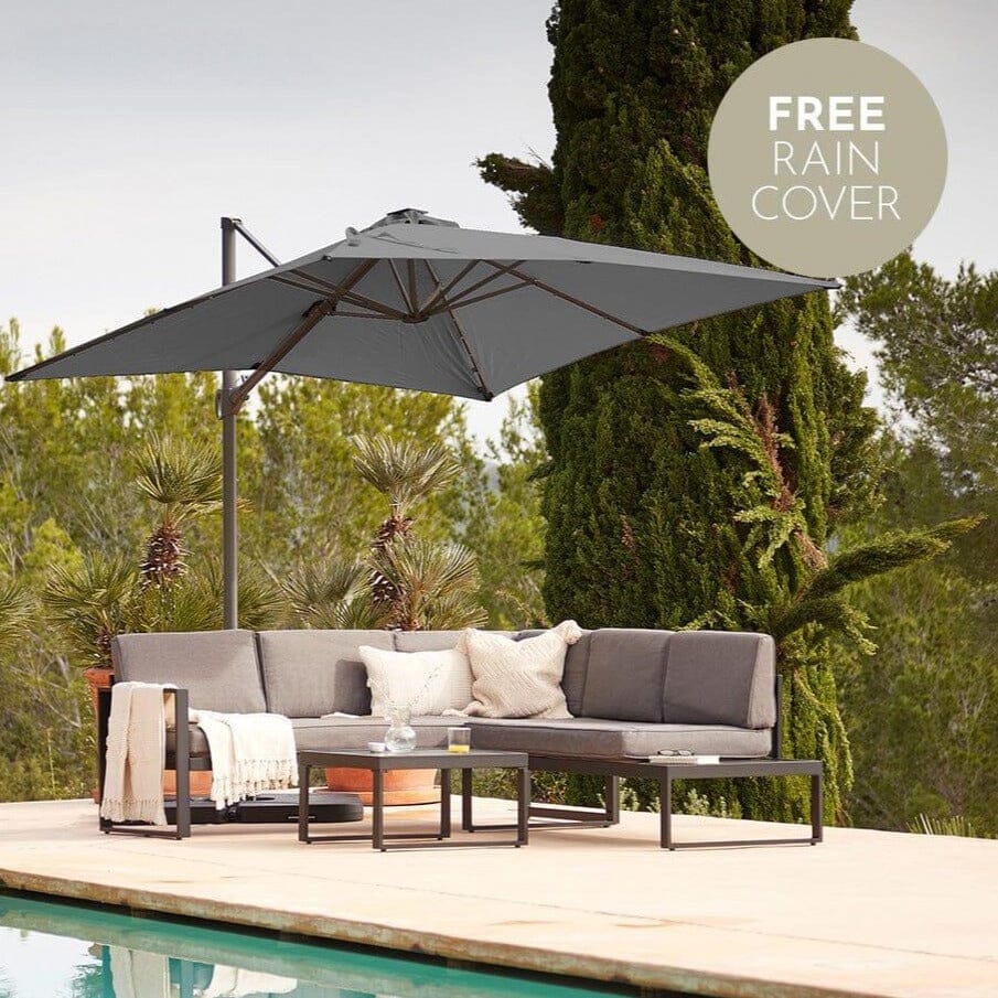 Maia Garden Corner Sofa - Grey - Right Hand Assembly - Grey LED Premium ...