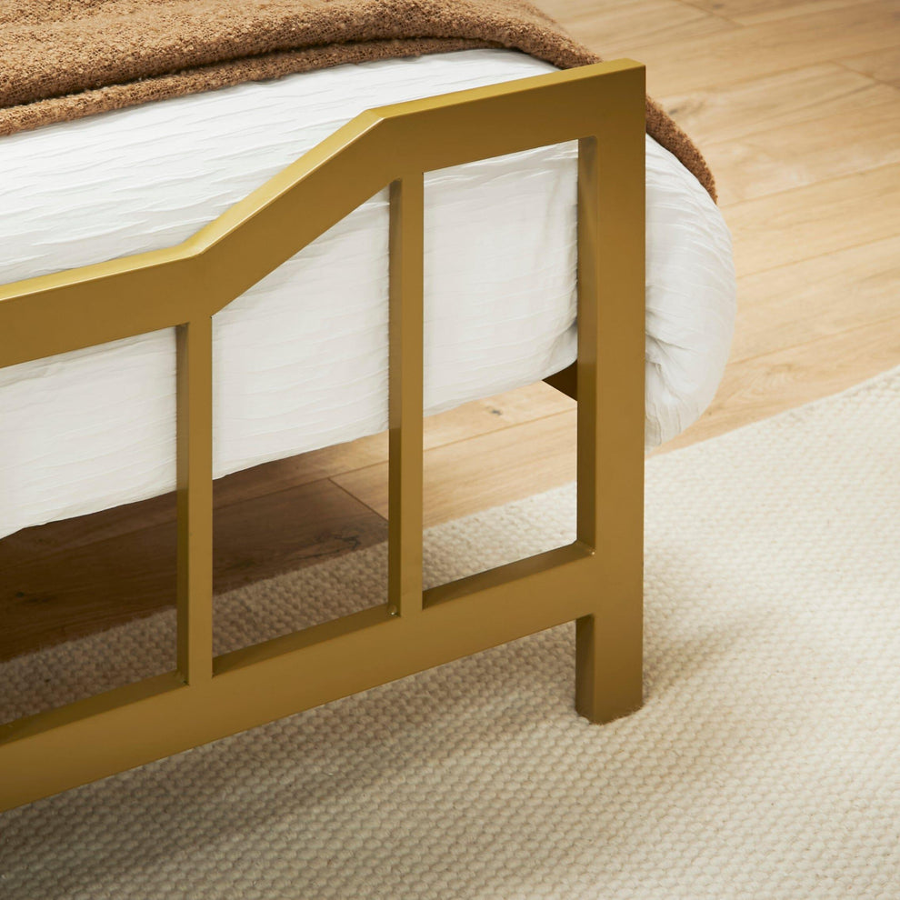 Marie Double Gold Metal Bed - Laura James