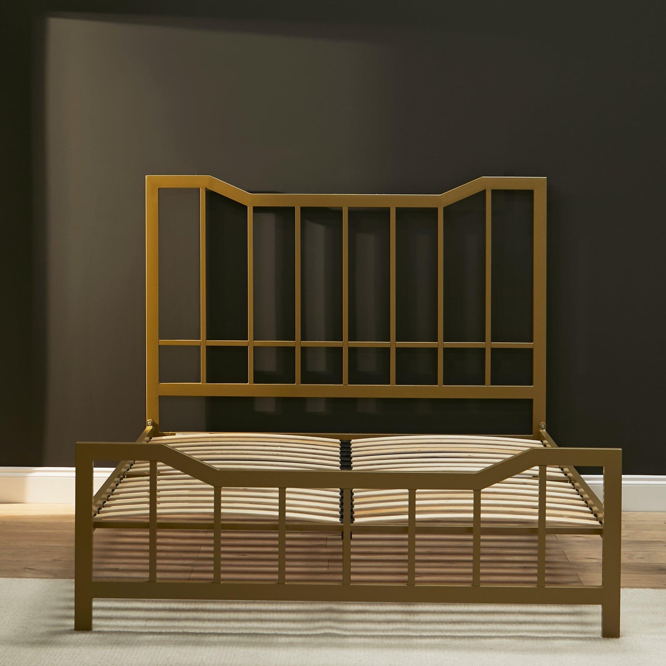 Marie Double Gold Metal Bed - Laura James